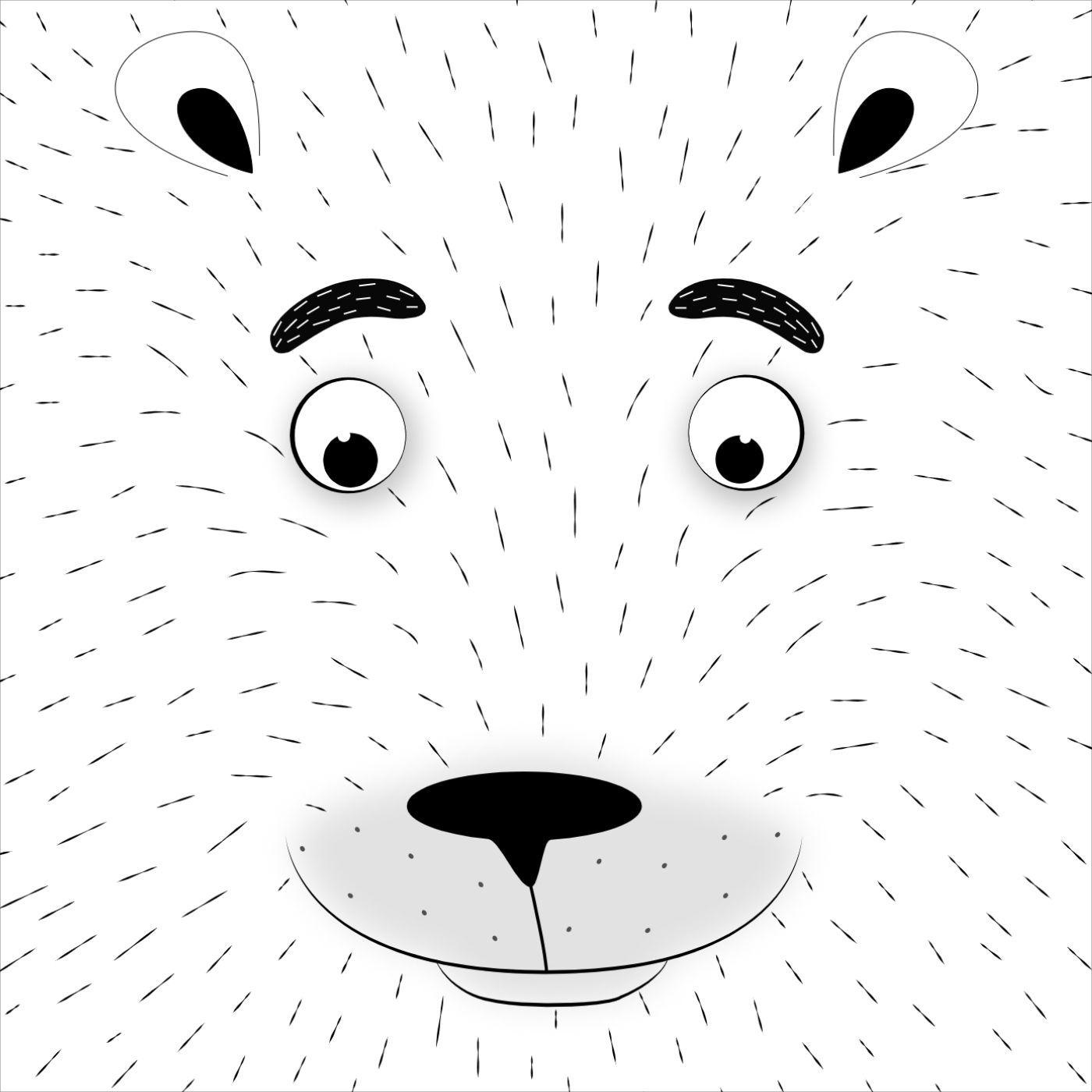 Pillow Design Template With Polar Bear Face Mediamodifier