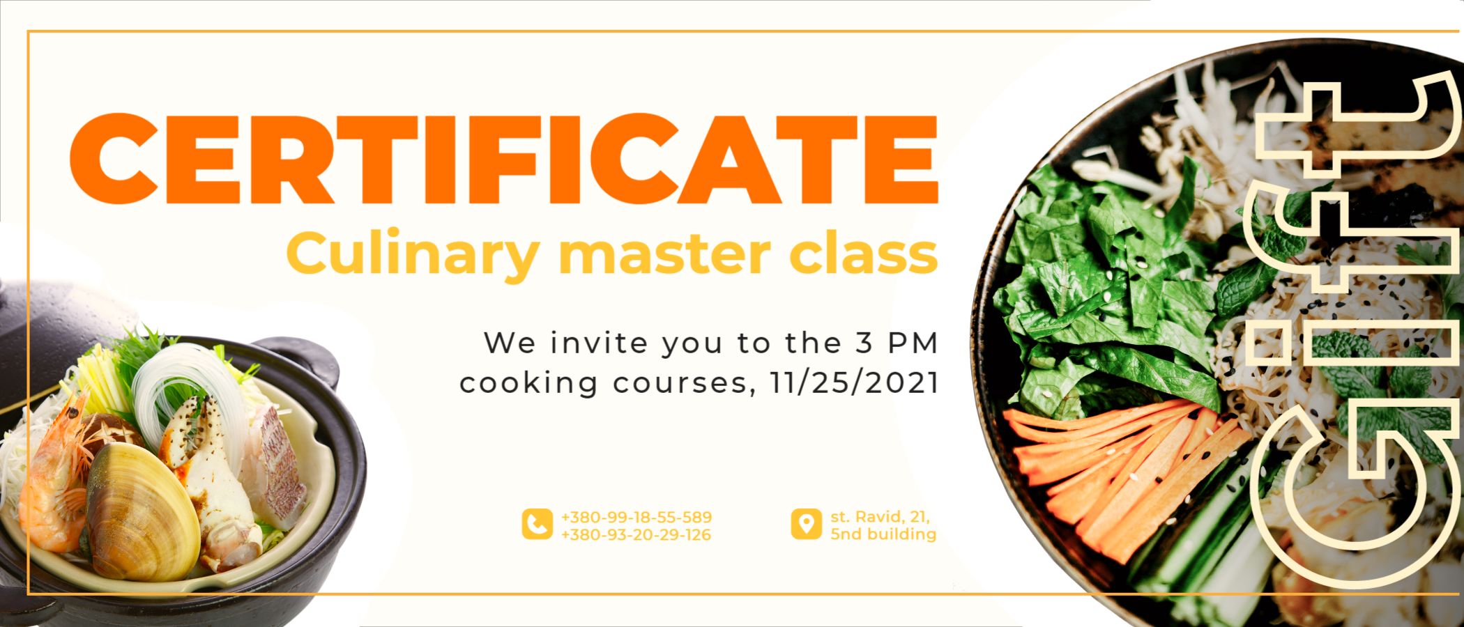 Cooking Class Gift Certificate Template Mediamodifier